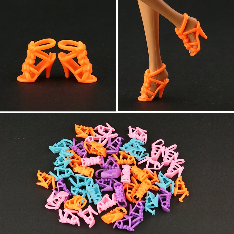 10 pair / lot New fashion Doll shoes Red High heel Shoes for barbie ...