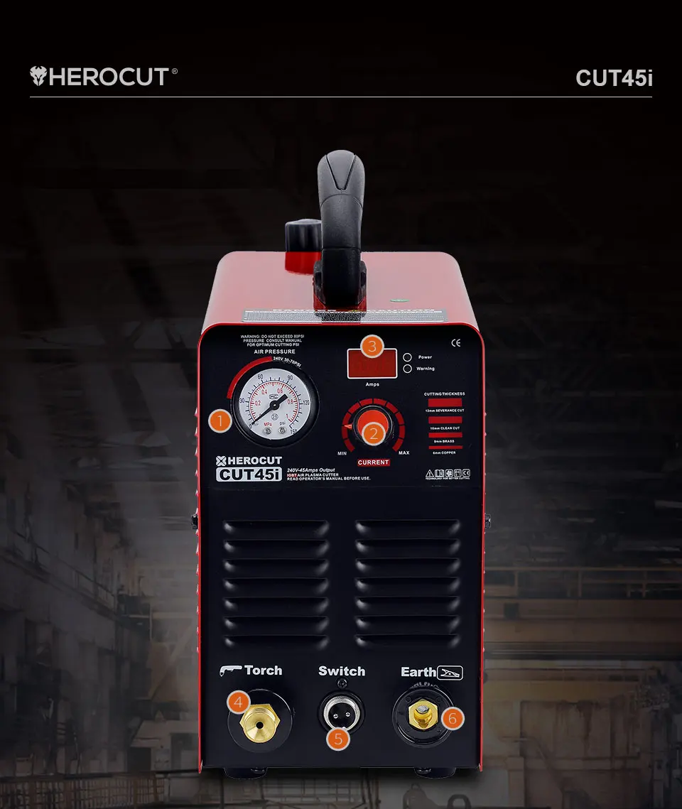 IGBT плазменный резак Cut45 CUT45i 220V HeroCut аппарат для воздушно-плазменной резки 10 мм ...