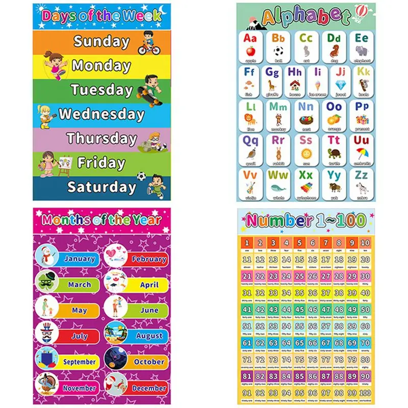 Educational-Preschool-Posters-Charts-For-Preschoolers-Toddlers-Kids ...