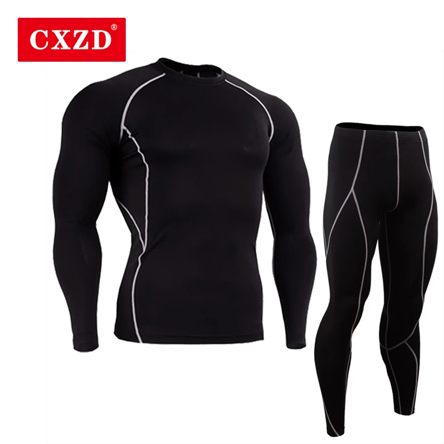 CXZD Männer Sport laufende Eingestellt Compression Hemd + Hosen Haut ...