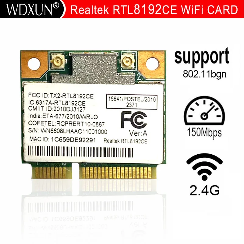 Azurewave Aw-ne178h 802.11bgn Rtl8192ce Rtl8192 8192ce Wireless Mini ...