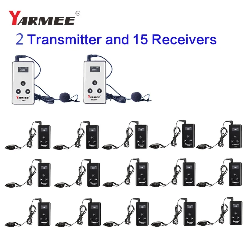 Wireless Tour Guide System Portable Transmitter Receiver With Microphone Earphone For Travelling ...