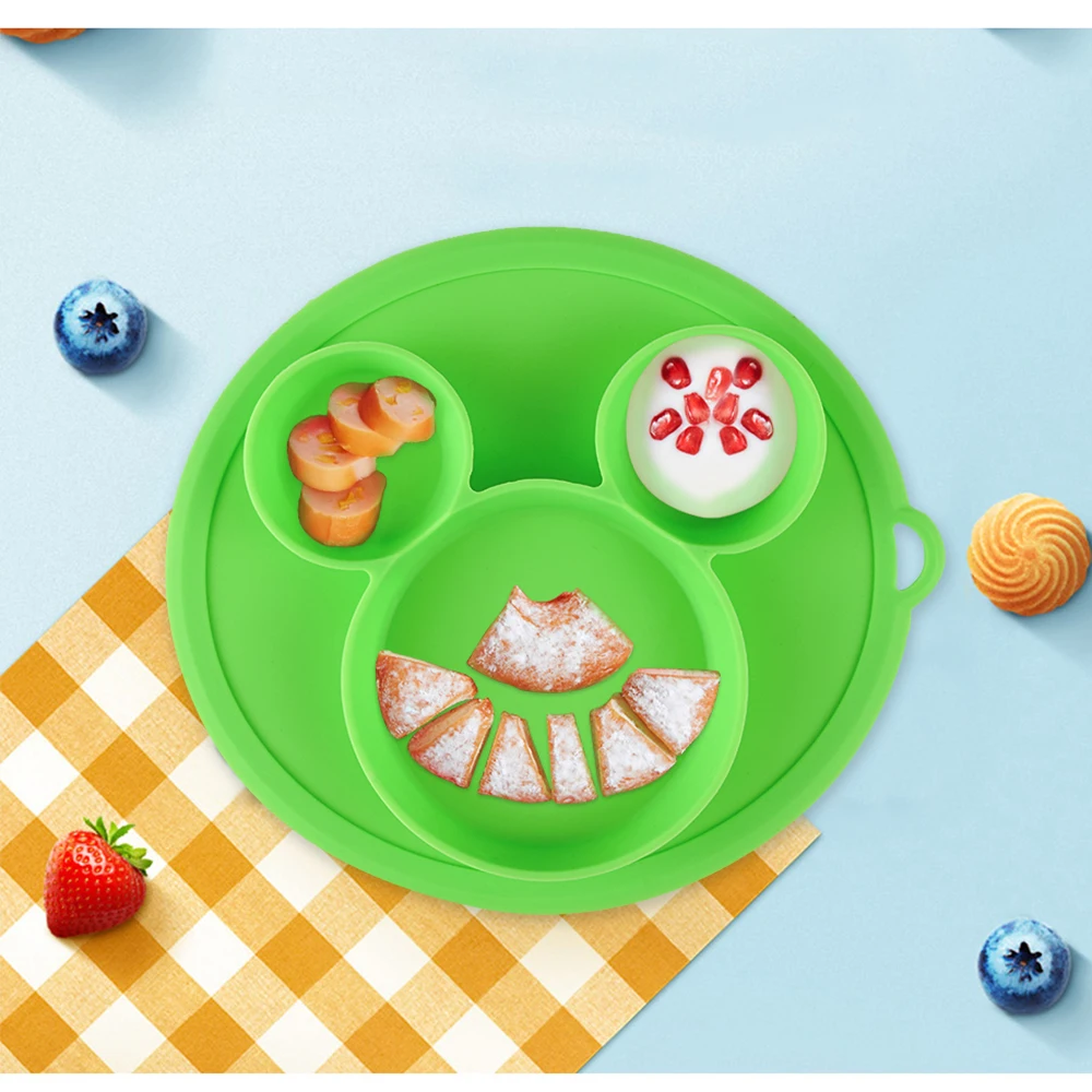 Baby Food Bowl Feeding Plate Set Silica Gel Eco Friendly Children Bowl ...