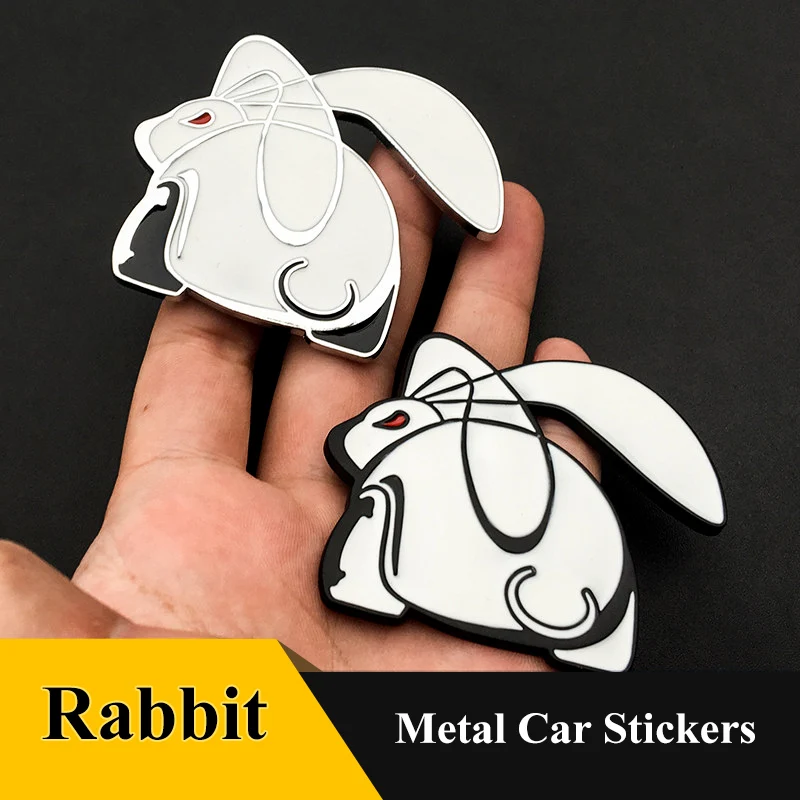 Rabbit 3D Cartoon Metal Car sticker Auto Grille Badge For Mercedes Benz ...