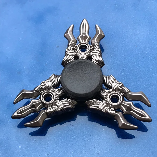 Zinc Alloy Fidget Spinner Metal Tri Fidget Hand Spinner Finger Focus ...