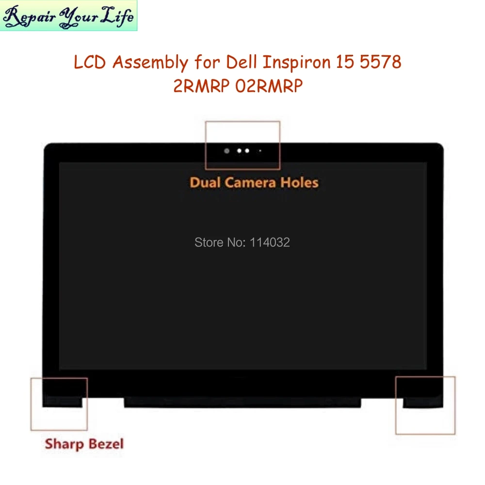 CN 02RMRP Laptop LCD Screen for Dell Inspiron 15 5578 MODEL P58F FHD ...