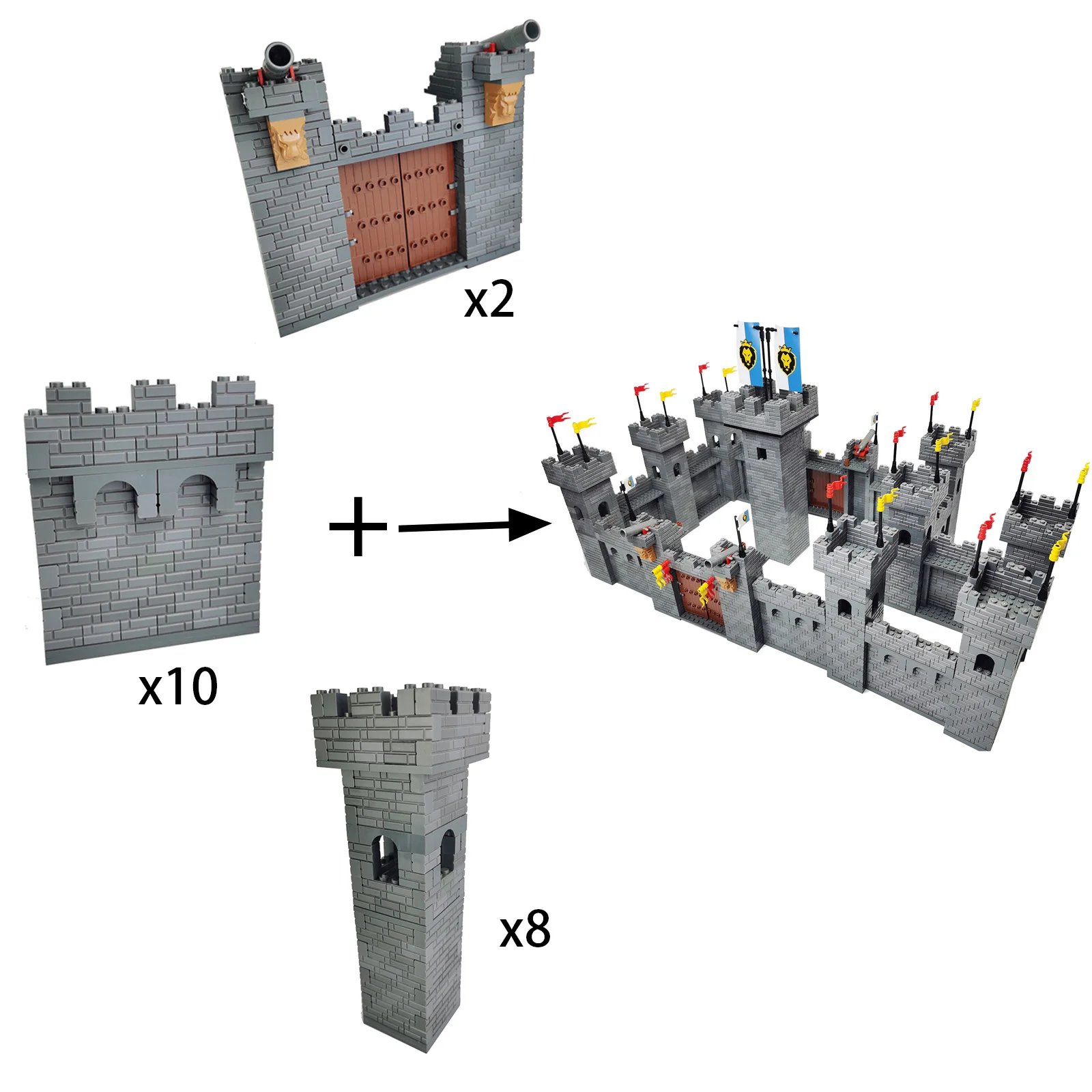 Building Block DIY Fortress Fortification Stronghold Large Fortified ...