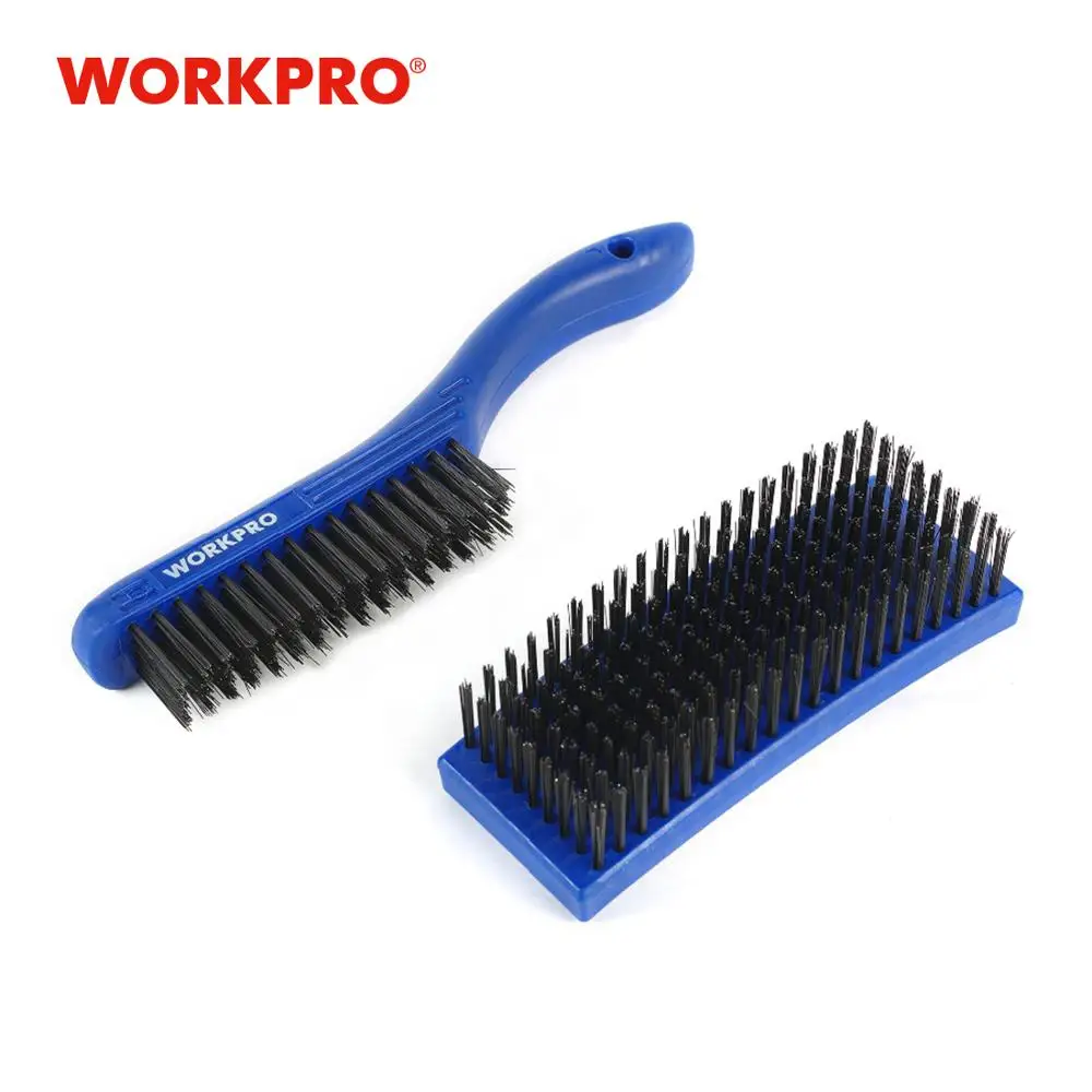 WORKPRO High Quality 2PC Stainless Steel Brush Set Steel Wire Brush ...