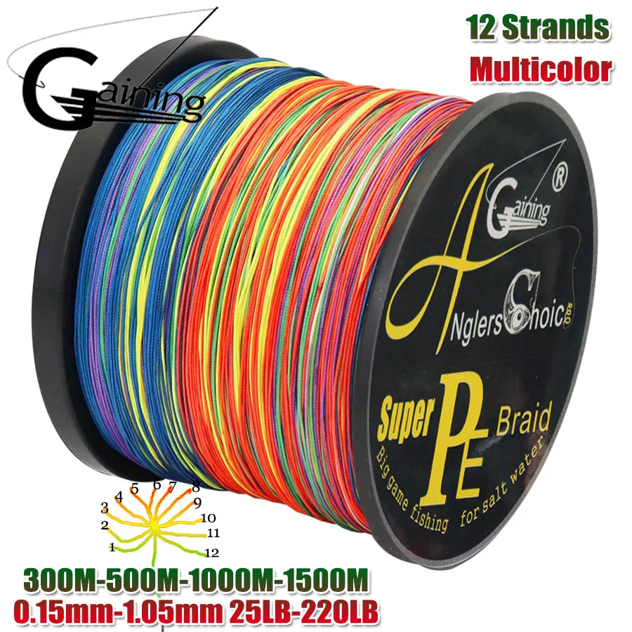 12-Strands-300m-500m-1000m-1500m-Braid-Wire-Super-Multicolor-PE-Braided ...