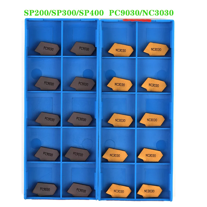 10pcs SP200 SP300 SP400 PC9030 NC3020 NC3030 Grooving Carbide Inserts ...