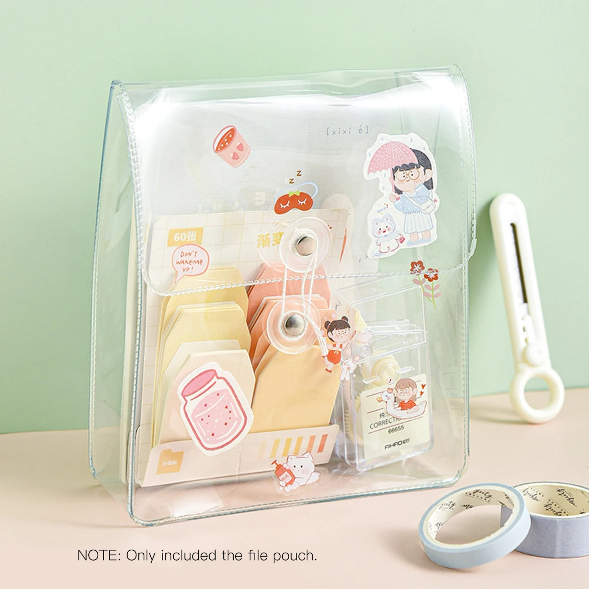 Portable-Transparent-File-Document-Bag-Pouch-Plastic-Envelope-Bill ...