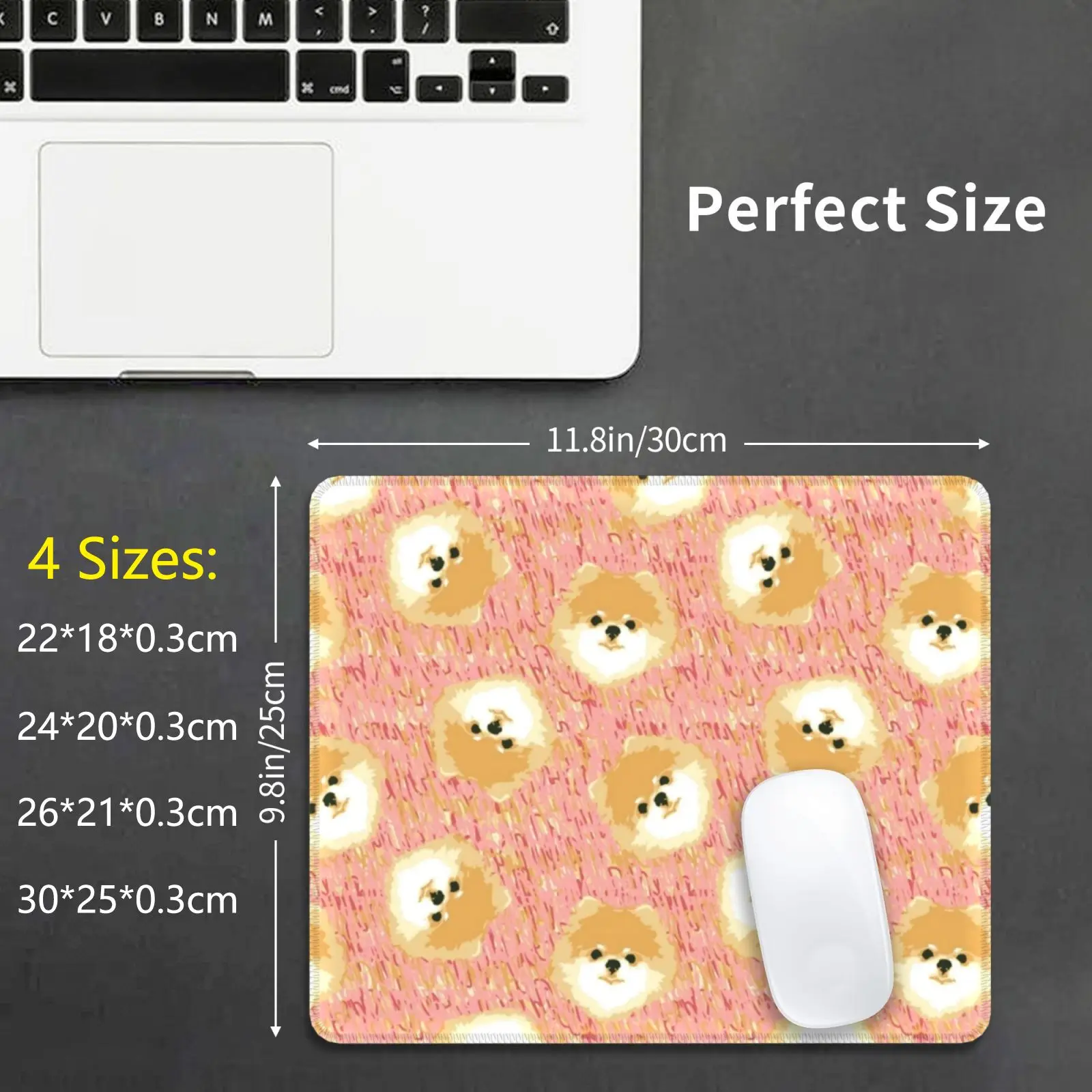 Pomeranians-Mouse-Pad-2366-Pomeranian-Dog-Cream-White-Beige-Pink ...