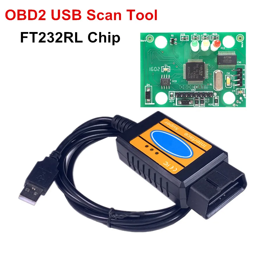 OBD OBDII Obd2 Usb ELM327 Scan Tool Auto Car Diagnostic Fault Tool ...