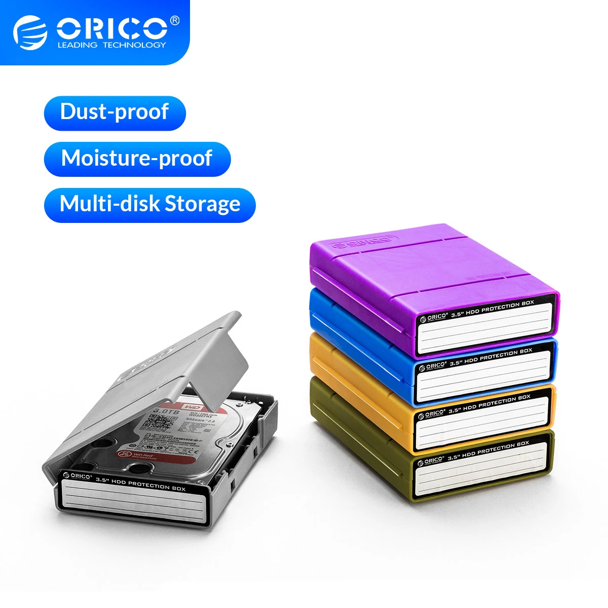 Orico Hdd Protection Box 3.5 Inch External Storage Box For Hdd Ssd With ...