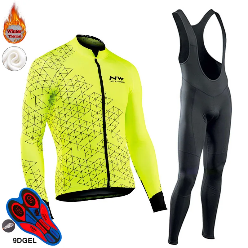 men NW Winter long Cycling Jersey sets thermal wool Cycling Clothing ...