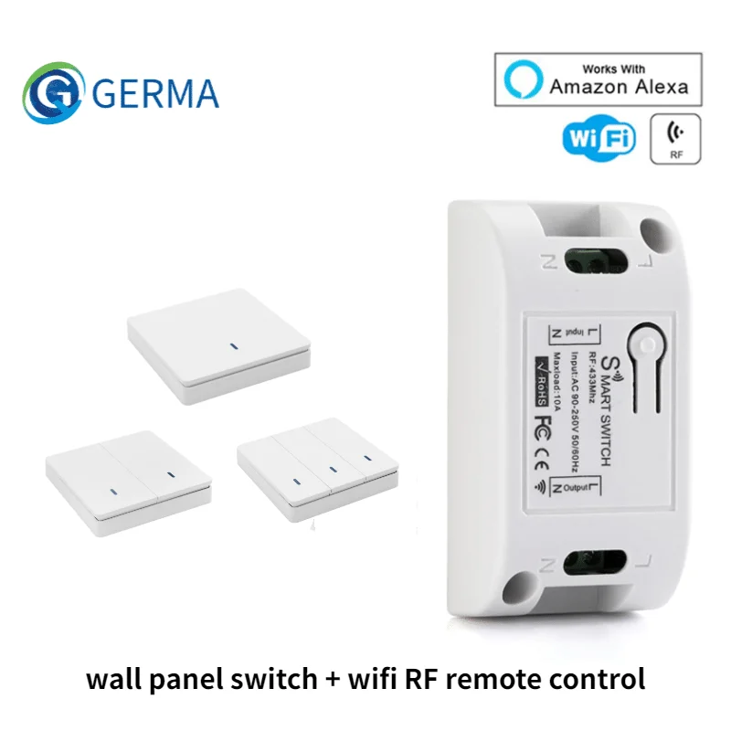 GERMA-Tuya-Smart-Life-APP-push-WiFi-Switch-Light-AC-110V-220V-Wall-DIY ...