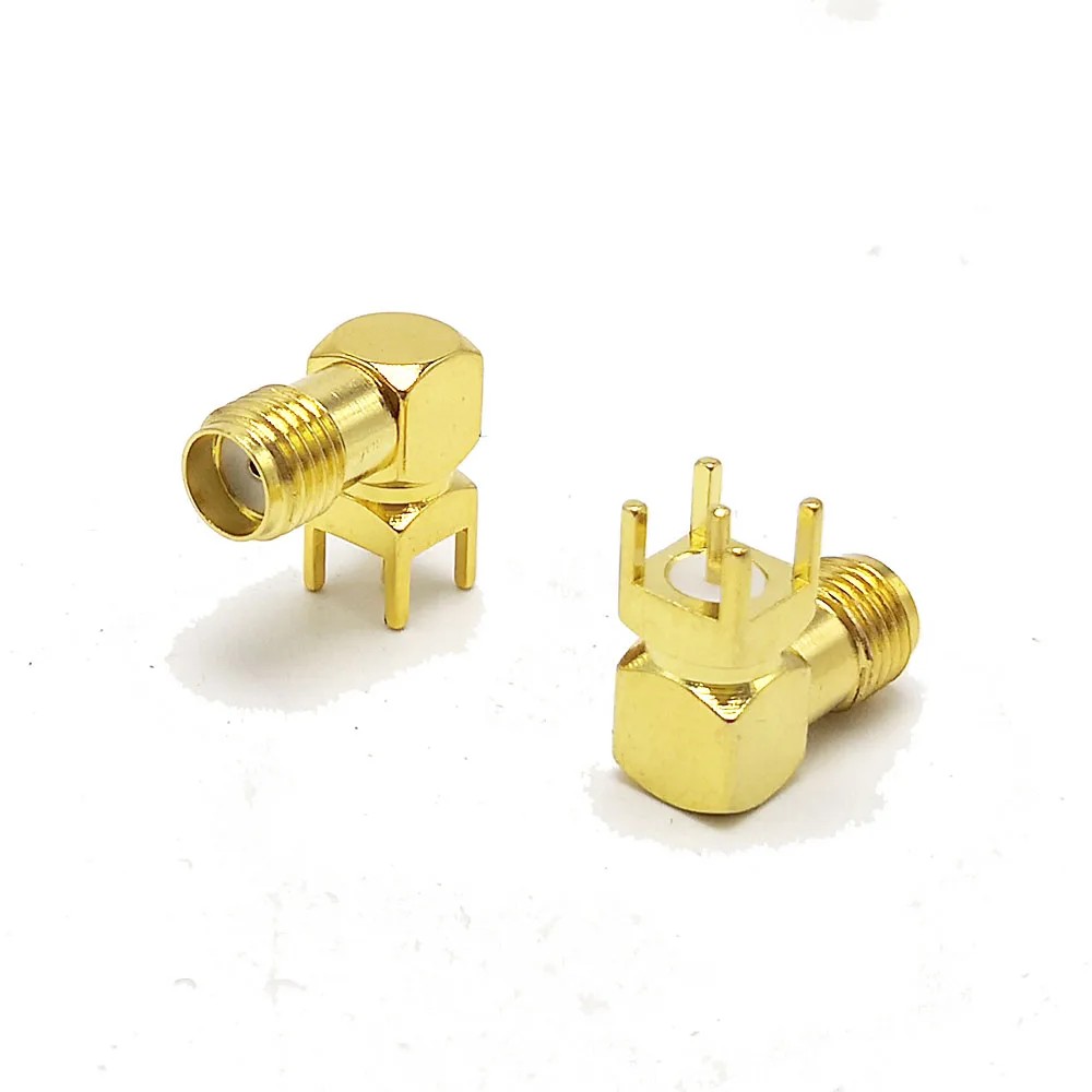 Sma Pcb Mount Connector Sma Female Right Angle Coaxial Rf Sma Connector Gold Plated 10pcs/lot ...