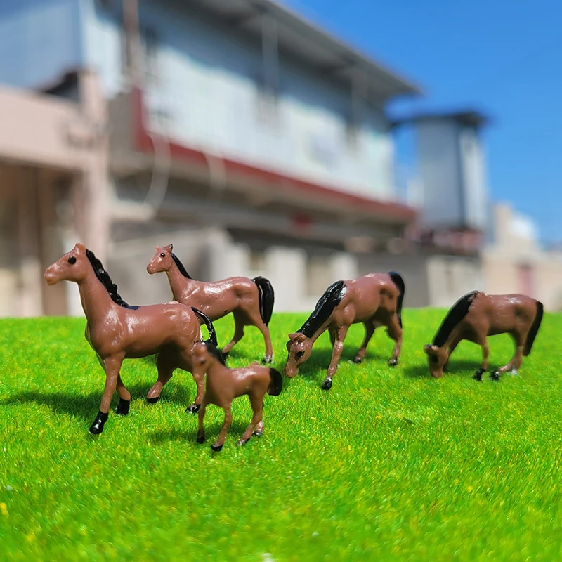 Model Train Horse | Dioramas | Craft Toys - 5pcs Model Animal Diy Toys ...