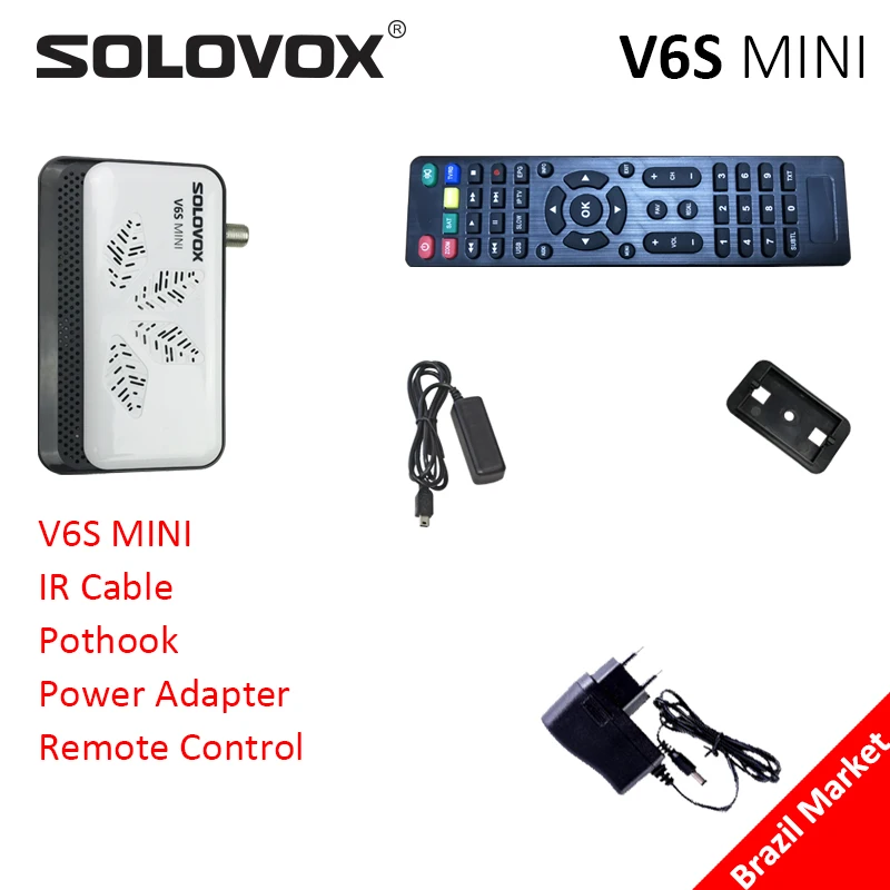 SOLOVOX V6S 미니 브라질 분할 대량 배송 2G RAM H.265 DVB S2 위성 TV 수신기, M3U Xtream ...