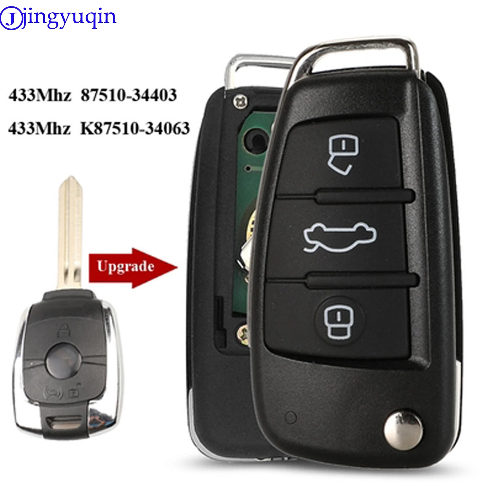 jingyuqin 433mhz Remote Car Key Control For SsangYong Actyon Kyron ...