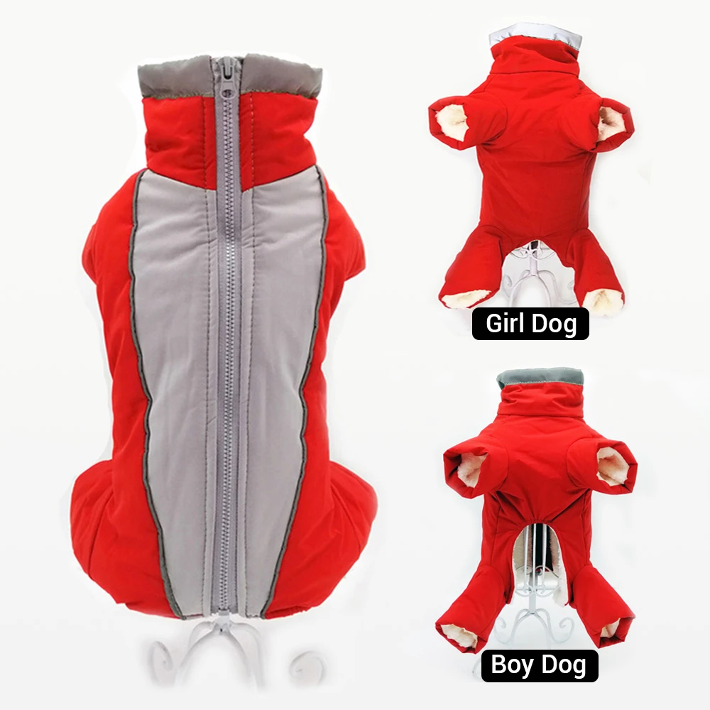 Winter Overalls For Dogs Warm Waterproof Pet Jumpsuit Trousers Male ...