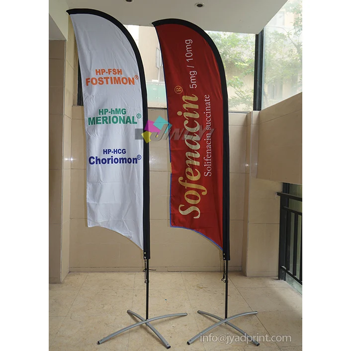 2 piezas de bandera de pluma (estampado a ambos lados) + poste + Base ...