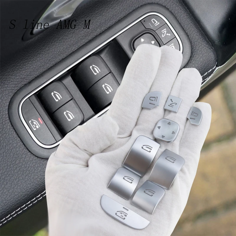Car Styling Door Armrest Window Switch Buttons Stickers For Mercedes ...