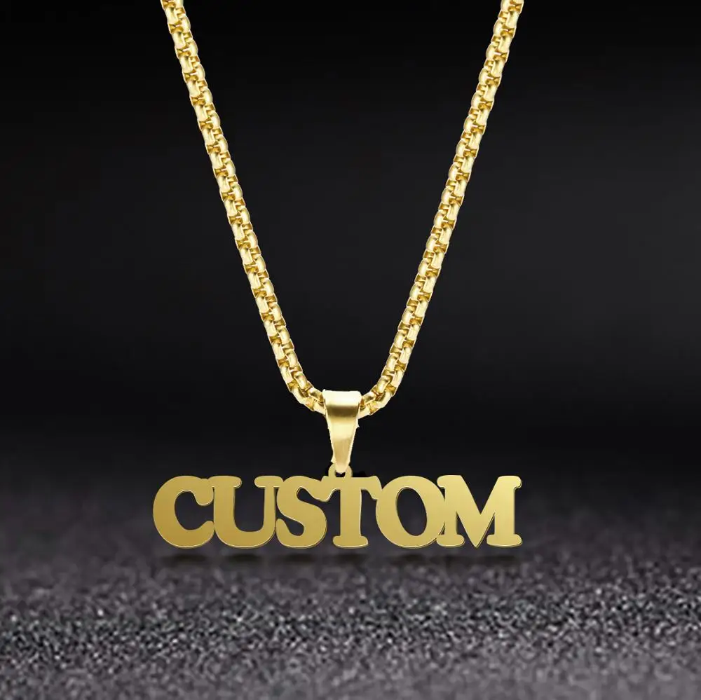 Sipuris Personalized Custom Name Necklace Box Chain Custom Nameplate ...