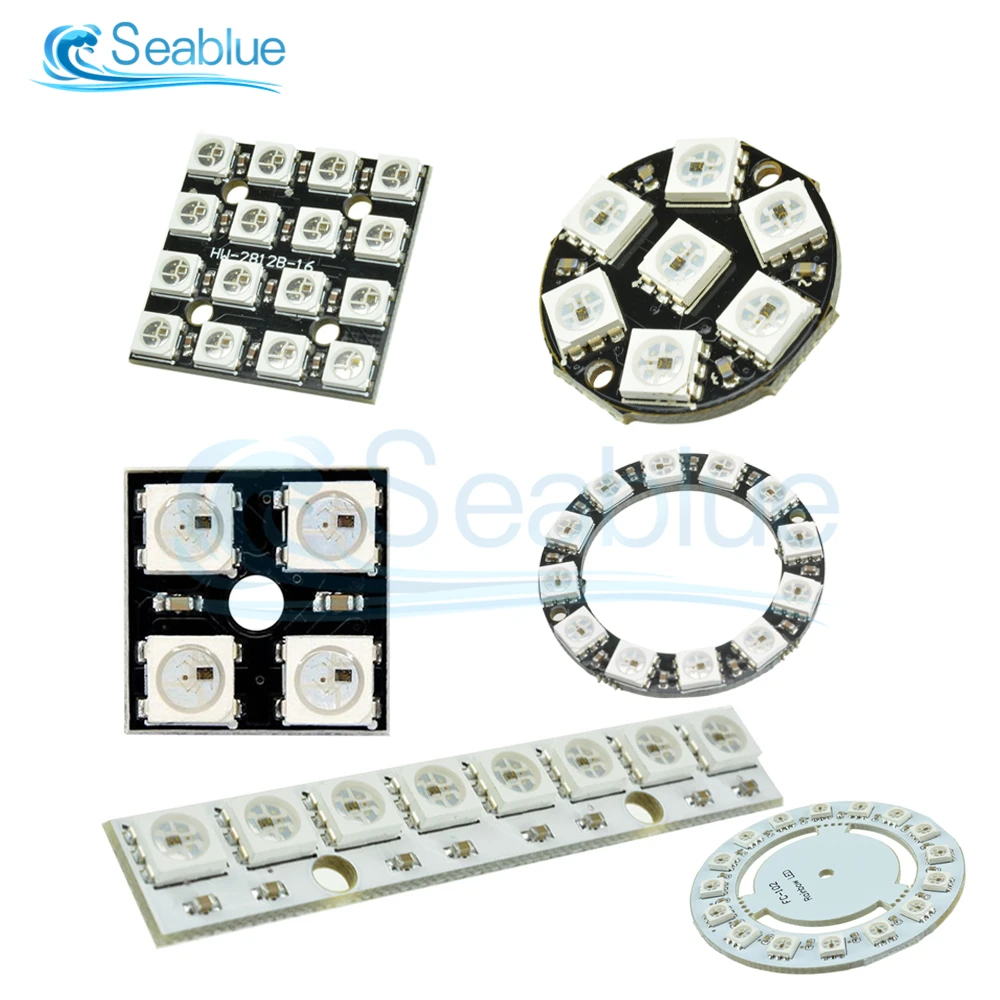 4-7-8-12-16-24-25-Bits-leds-WS2812B-Pixel-Ring-Addressable-LED-Modules ...