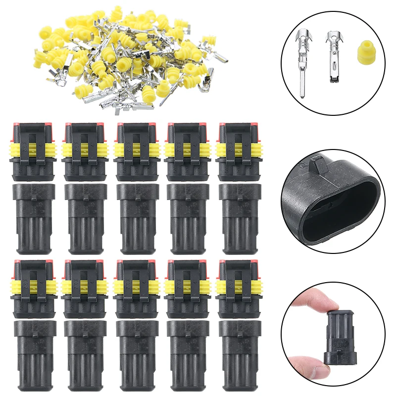Connecteur mâle à femelle | Connecteur de fil de Terminal, ensemble de connecteurs étanches ...