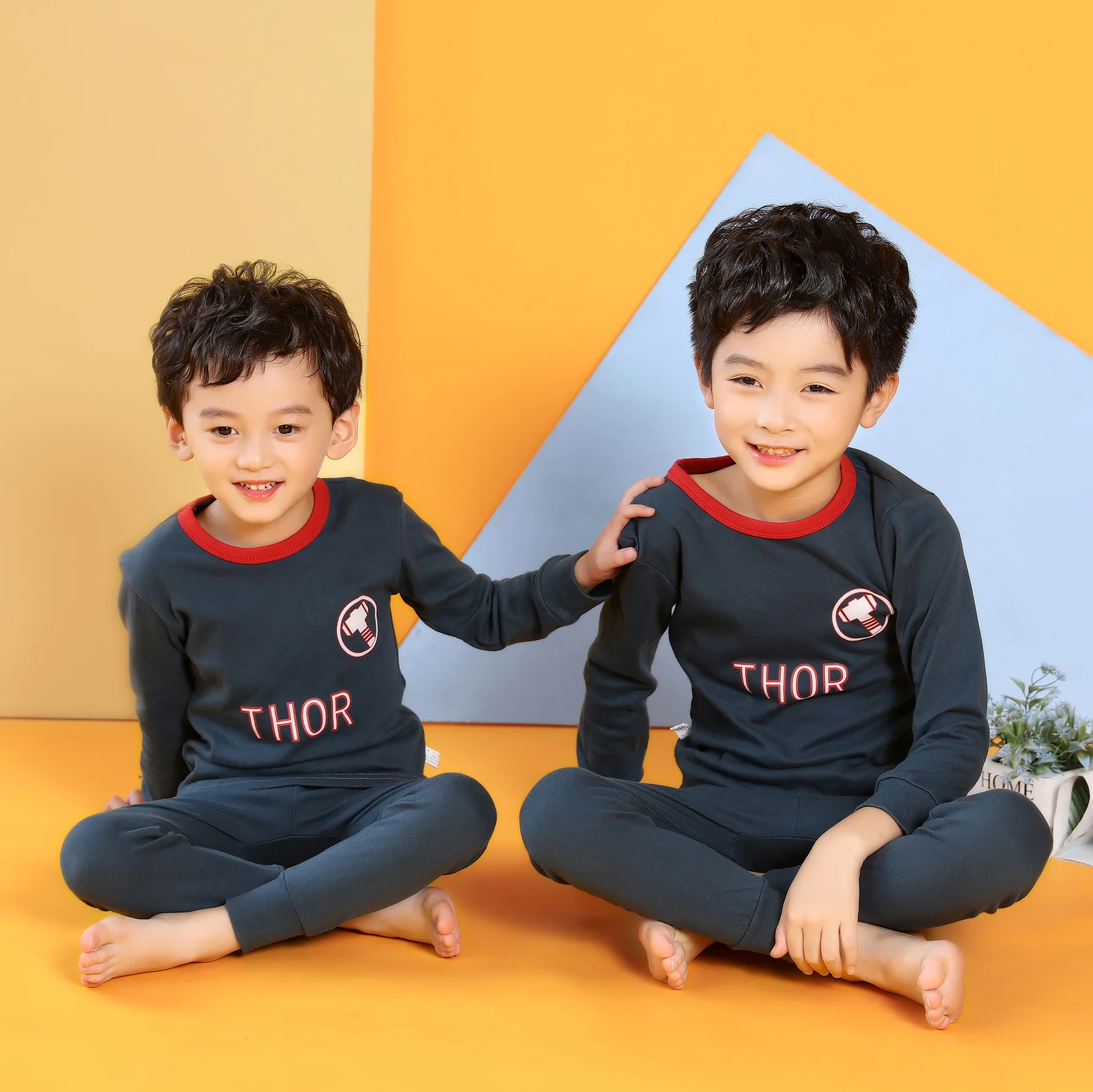 Kids Christmas Pajamas Boys Girls Night Suit Children Cartoon Sleepwear ...