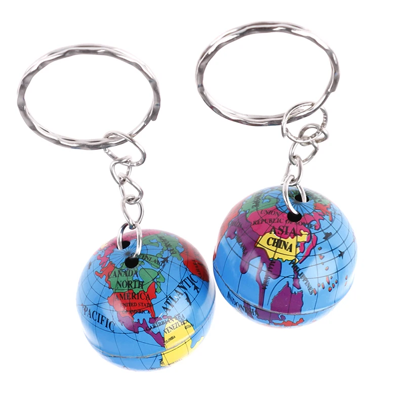 2Pcs-Newest-Globe-Keychain-Handmade-World-Map-Planet-Earth-Geography ...