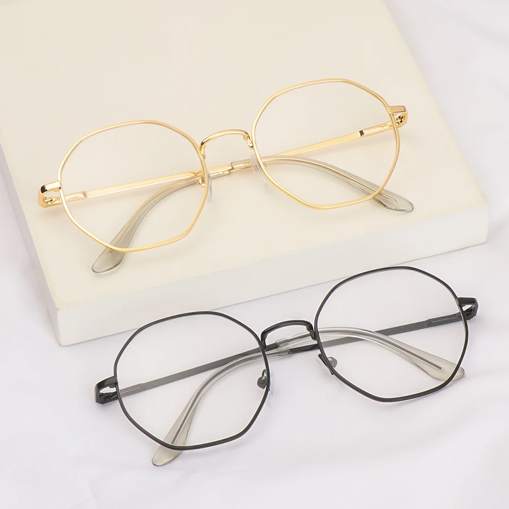 1 Pc Retro Ultralight Metal Retro Octagon Frame Eyeglasses Myopia ...