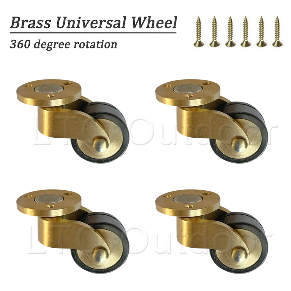1-2-4-8-Pcs-Brass-Swivel-Caster-Wheels-Heavy-Duty-Furniture-Leg-Caster ...