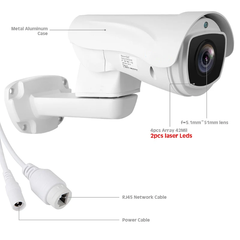 PTZ Bullet IP Camera 5MP POE 10X Optical Zoom Onvif IP Camera Outdoor ...