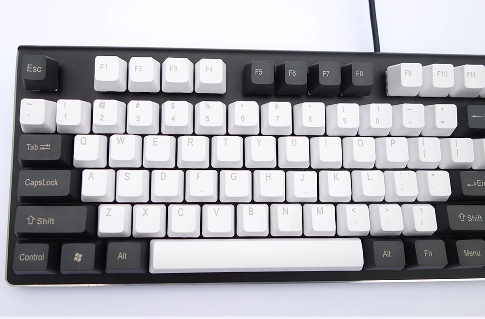 OEM PBT Keycaps White Black Mixed ANSI ISO Layout Option 61 Keys 87 ...