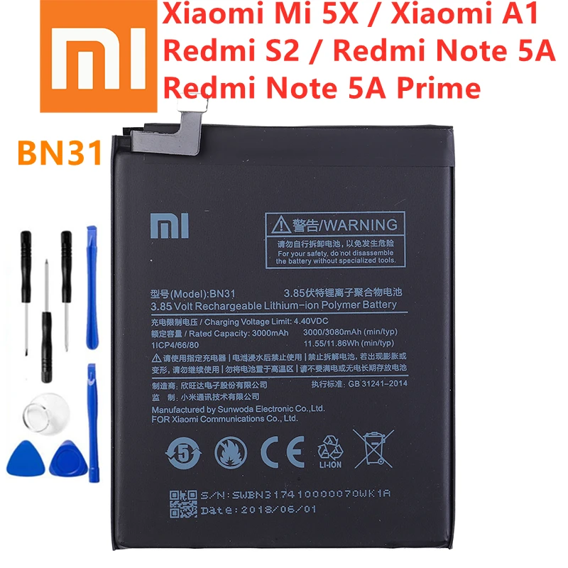 Xiaomi-BN31-Original-Battery-For-Xiaomi-Mi-5X-Xiaomi-A1-Redmi-Note-5A ...