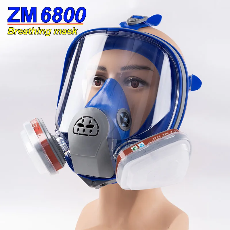 ZM-6800-Respirator-Full-mask-blue-High-definition-odorless-Gas-mask ...