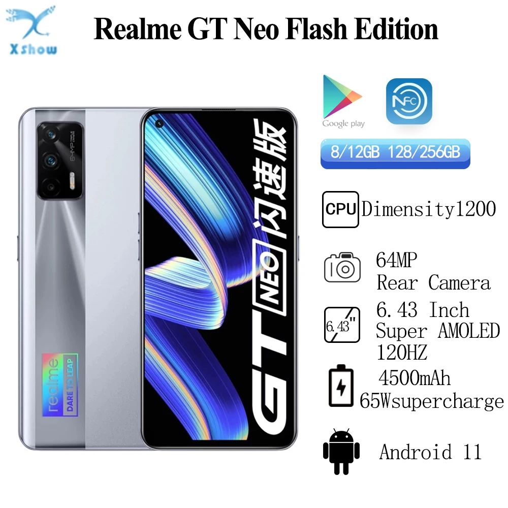 Realme gt neo flash edition 5g smartphone 120hz super amoled 6.43 ...