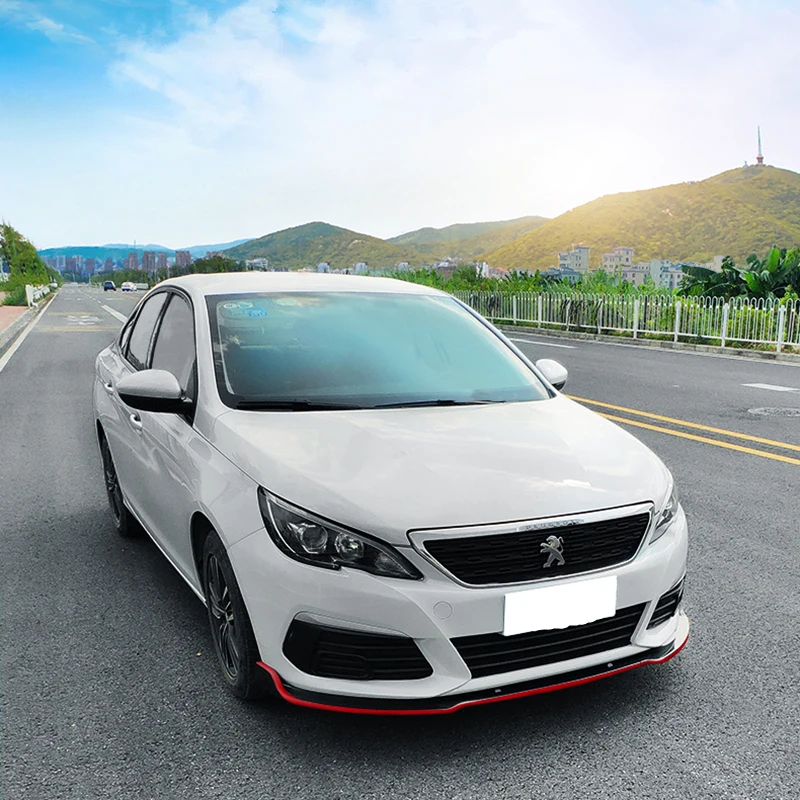 For Peugeot 308 Fronet Spoiler Abs Front Bumper Diffuser Bumpers ...