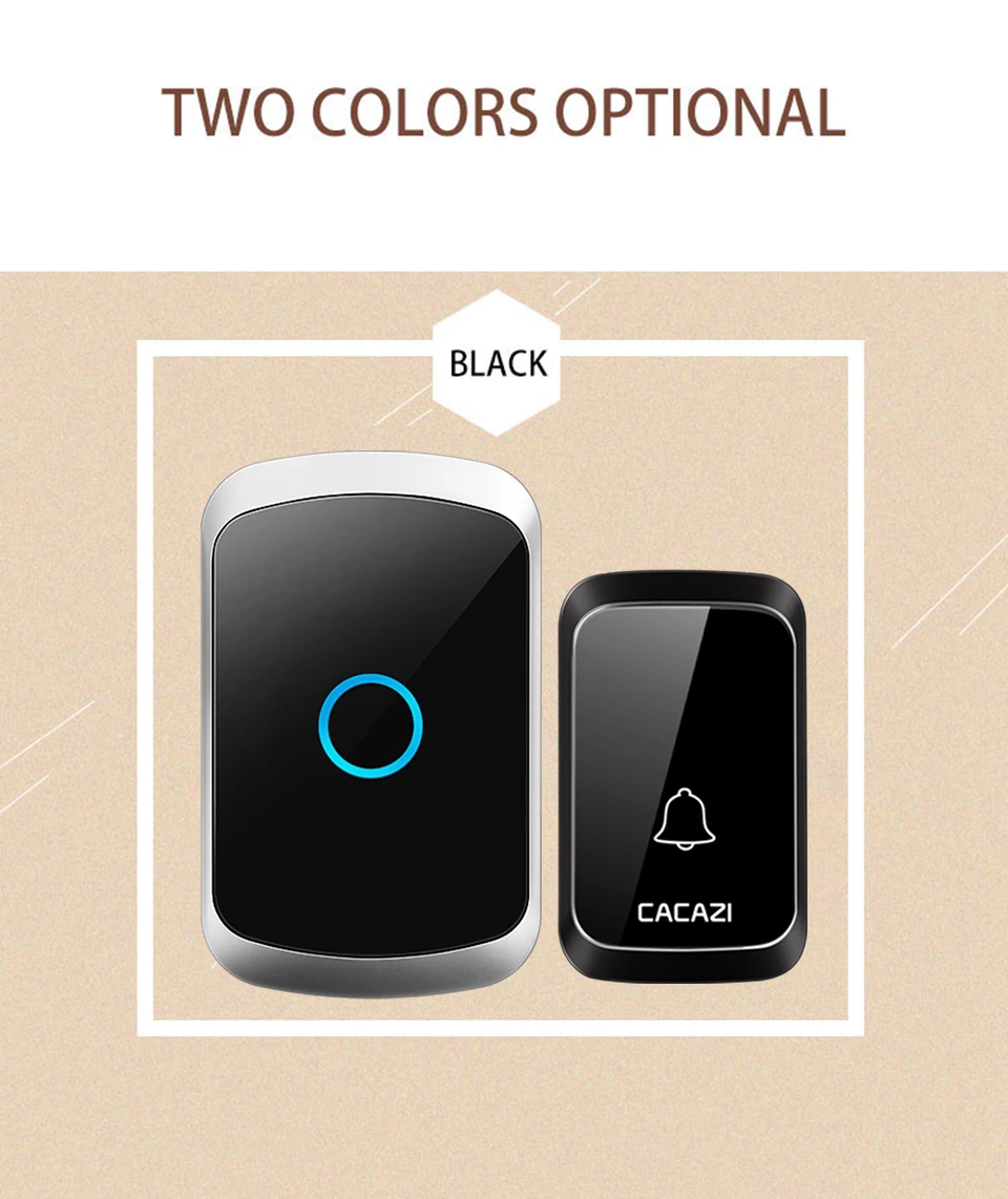 SONNETTE,silver 2x1--sonnette sans fil à piles DC, étanche, 36 ...