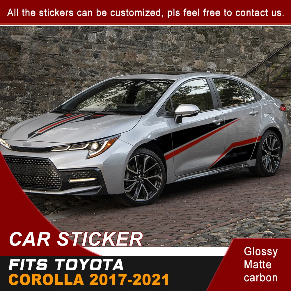 Car Stickers Bonnet Side Door Racing Stripe Graphics Vinyl Car Decals ...