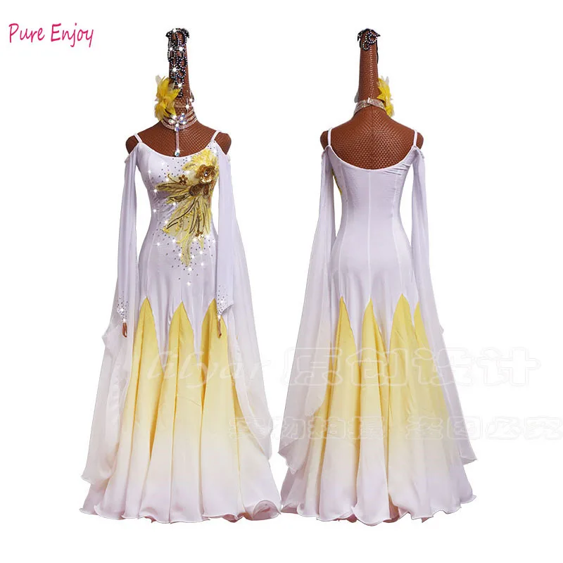 Custom-made-Ballroom-Dresses-Sexy-long-sleeves-Stage-Waltz-Dancing-Big ...