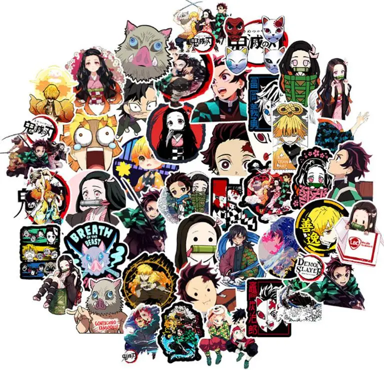 10-30-50-100pcs-Demon-Slayer-Graffiti-Waterproof-Stickers-Glasses-Cups ...