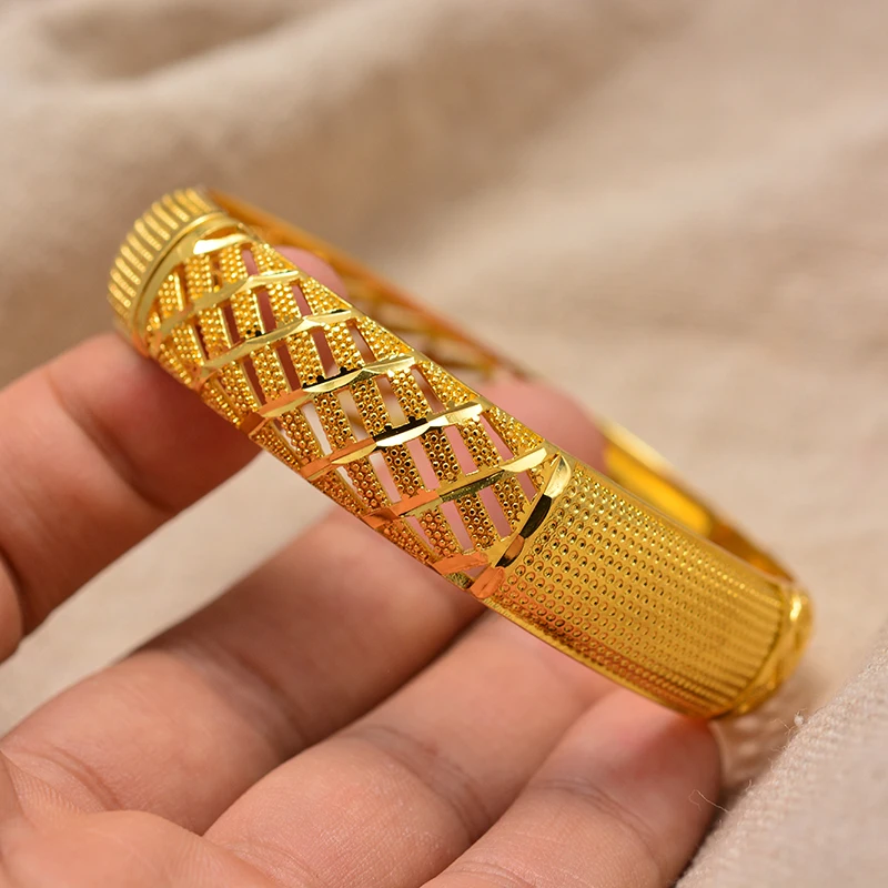 Wando Dubai Turkey Gold Color Wedding Bangles For Women Bride Can Open ...