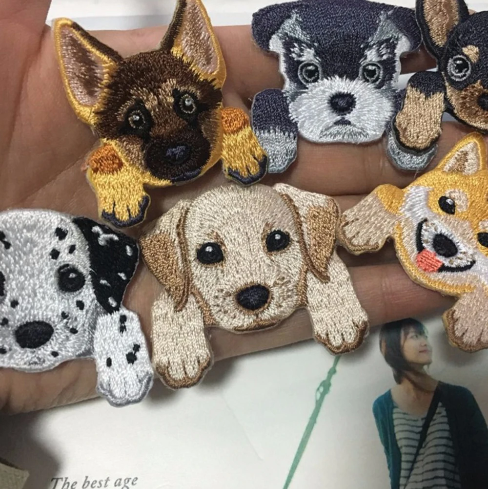 1 Pc Cute Dog Embroidery Patch For Clothing Chihuahua Shiba Dog Iron On ...