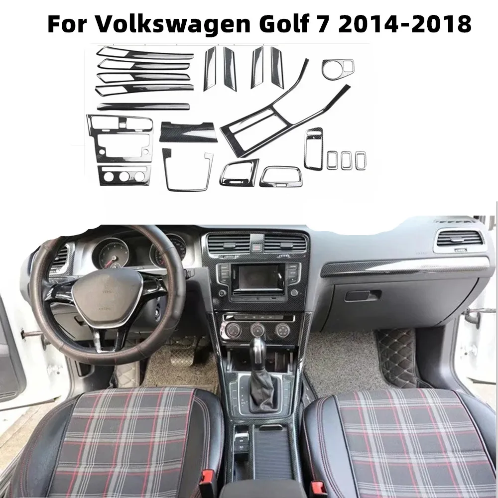 For Volkswagen VW Golf 7 GTI R GTE GTD MK7 2013 2017 Accessories Carbon Fiber Style Interior Decoration Center Console Sticker AliExpress