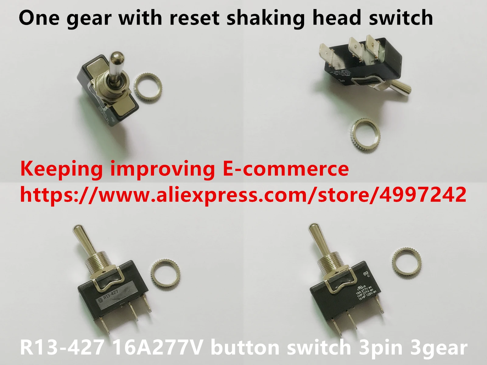 Original New 100% R13-427 Button Switch 3pin 3gear One Gear With Reset ...