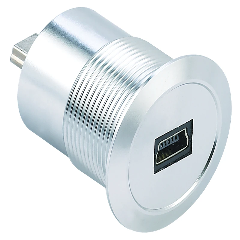 22mm-USB-connector-socket-MINI-USB-Panel-mount-socket-MINI-USB2-0 ...