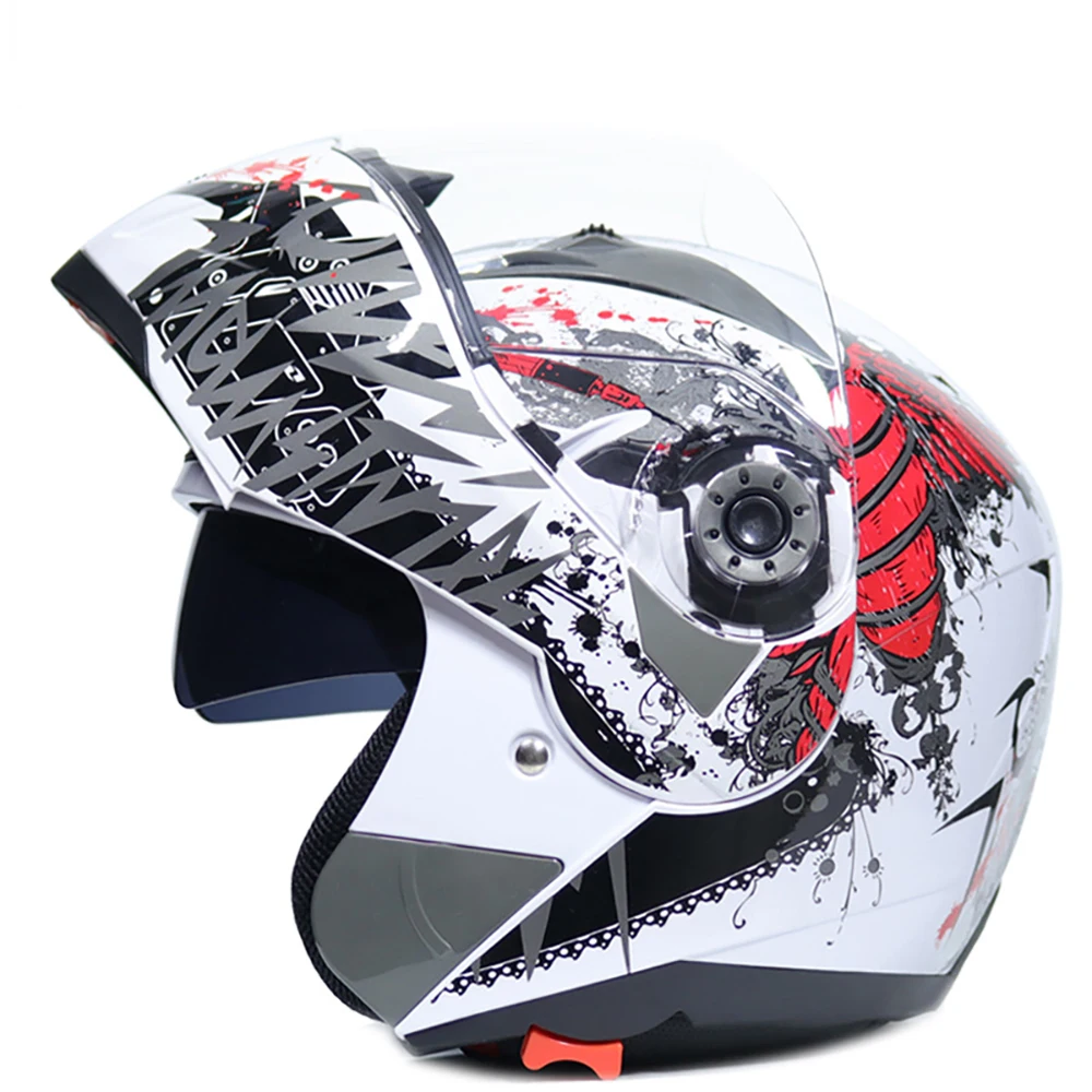 2019 New Flip Up Motorcycle Helmet Motorbike Modular Dual Lens ...